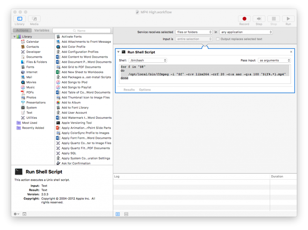 Guide Automate Mp4 Ffmpeg Video Encoding As An Automator Service